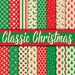 Classic Christmas Digital Paper Retro Red and Green - Etsy