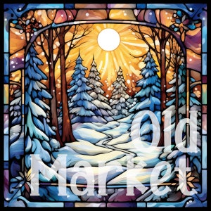 Stained Glass Christmas Digital Papers - Christmas Stained Glass ...