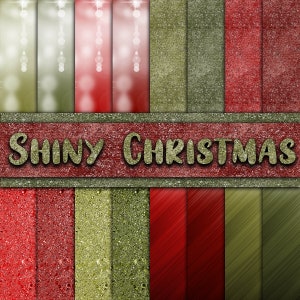 Shiny Christmas Digital Paper - Red and Green Glitter Christmas ...