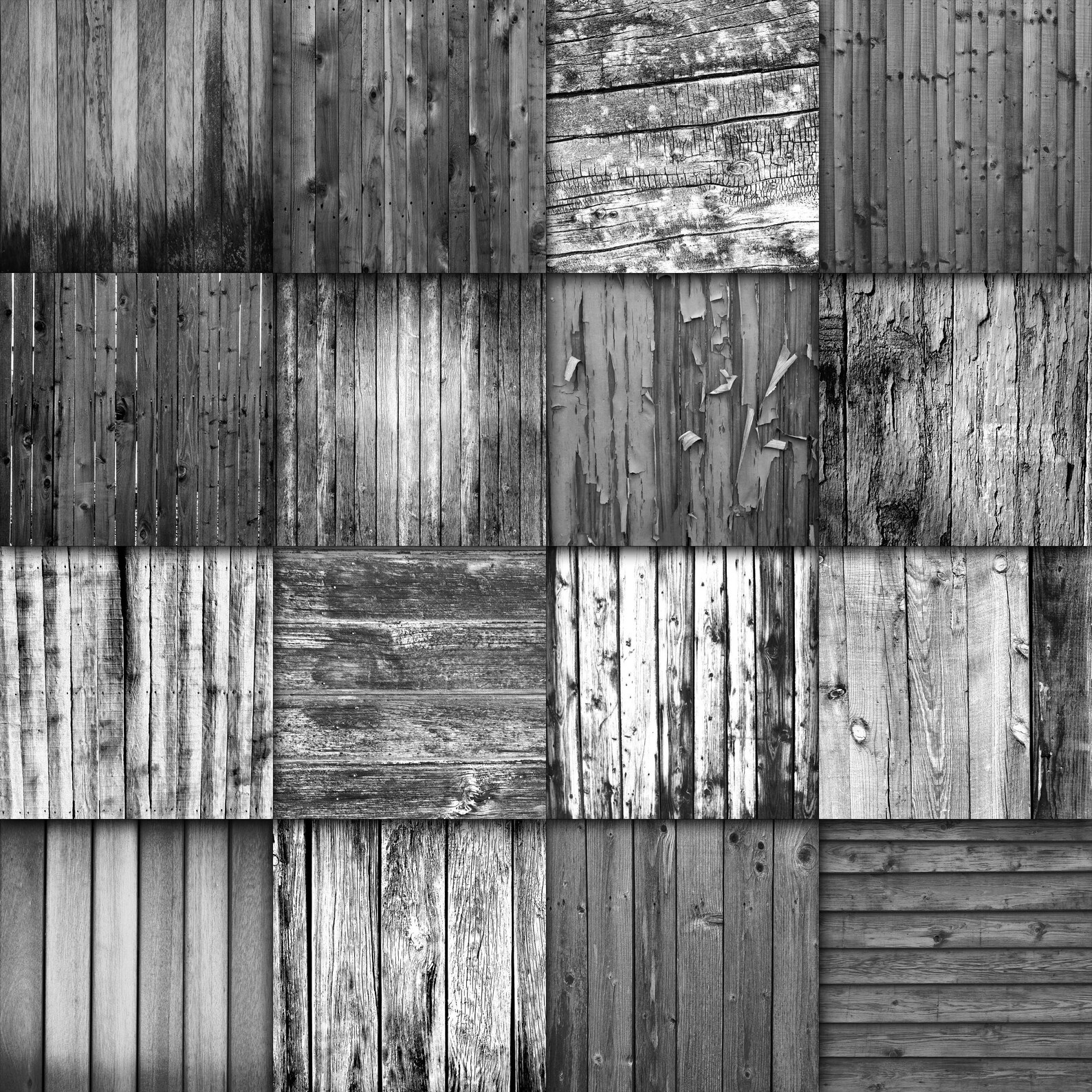 Dark Wood Fences Digital Paper - Black Wood Digital Paper Pack - 16 ...