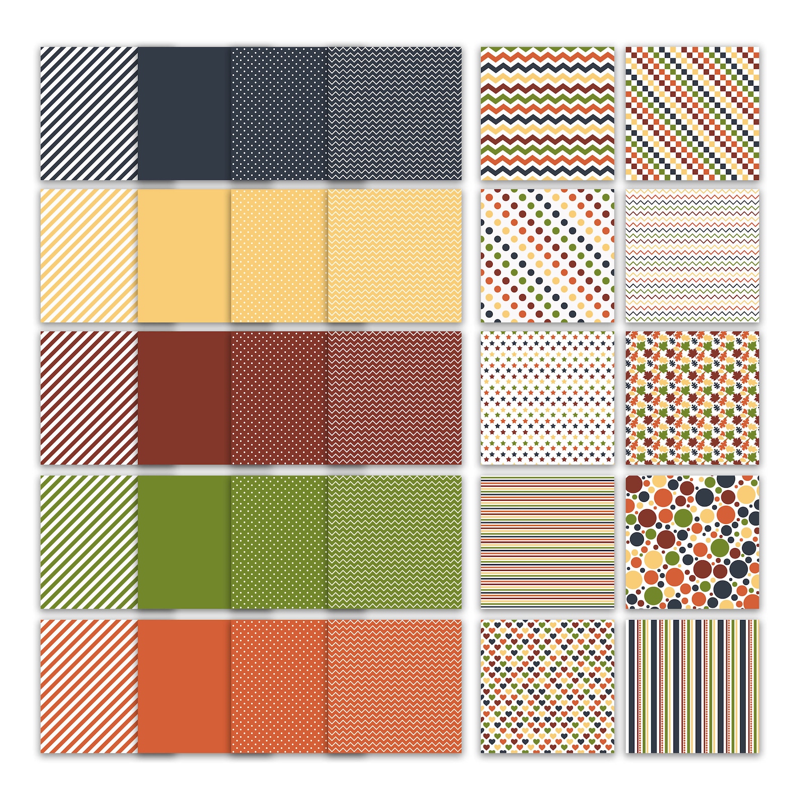 Fall Colors Digital Paper Bright Autumn Colors Digital Paper | Etsy