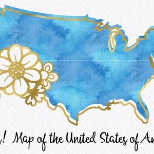 50 States Watercolor Clip Art Bundle - States Watercolor Sublimation ...