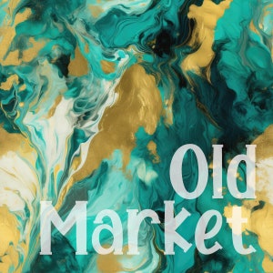 Gold and Turquoise SEAMLESS Patterns - Abstract Gold and Turquoise ...