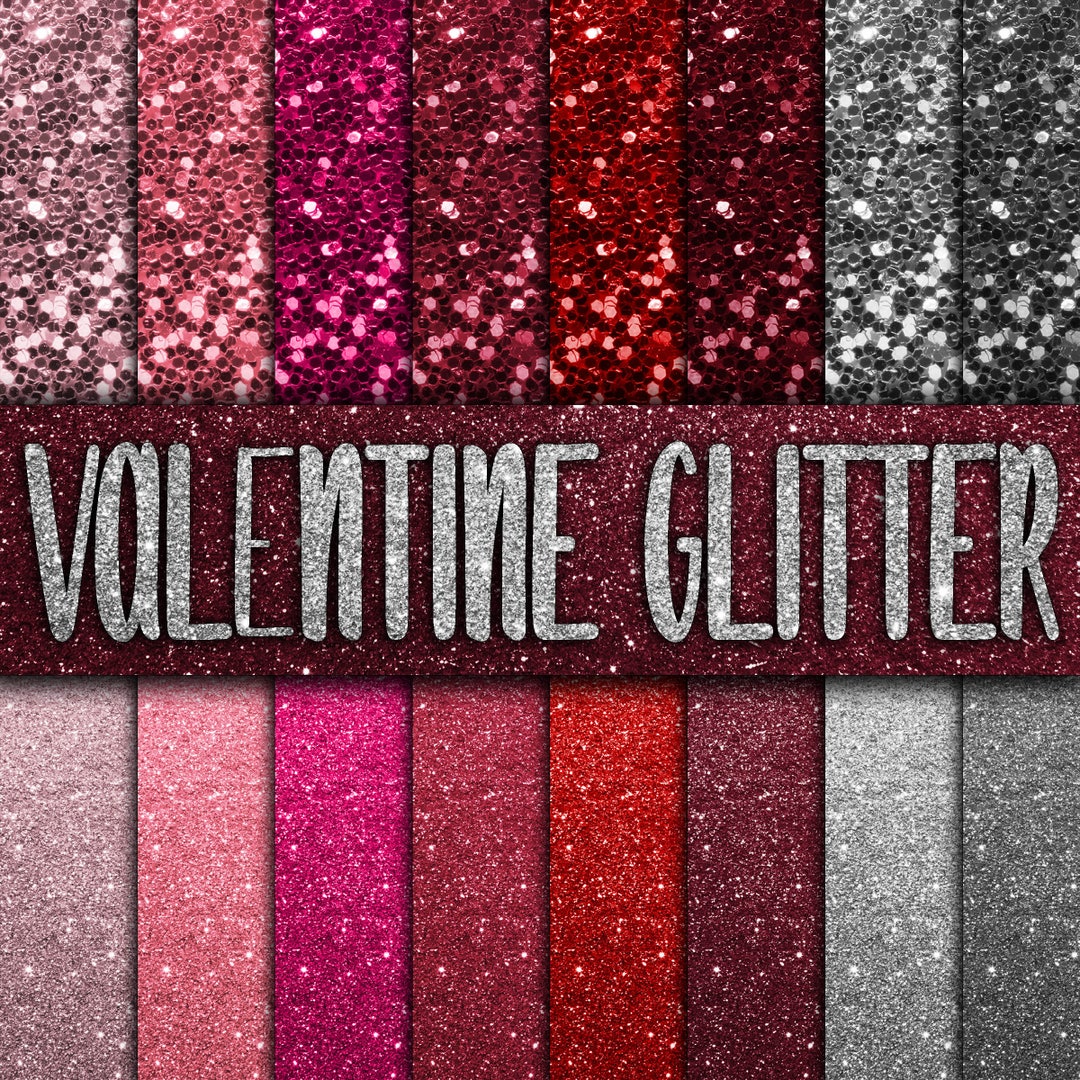Valentine Glitter Digital Paper - Valentine's Day Backgrounds and ...