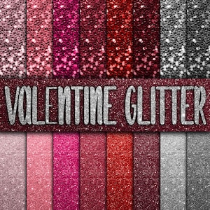 Valentine Glitter Digital Paper - Valentine's Day Backgrounds and ...