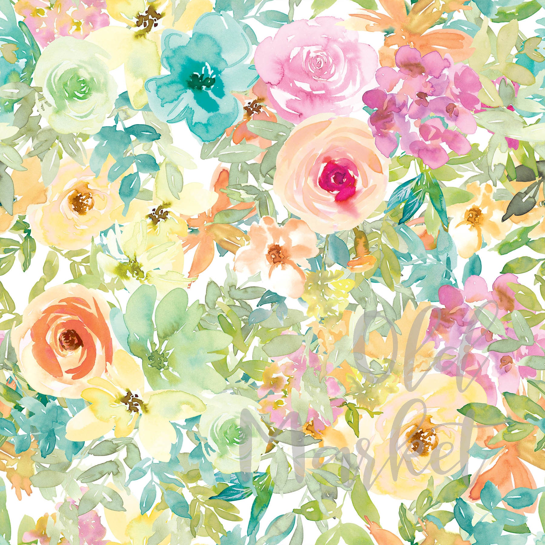 Spring Floral Digital Paper - SEAMLESS - Spring Watercolor Flower ...