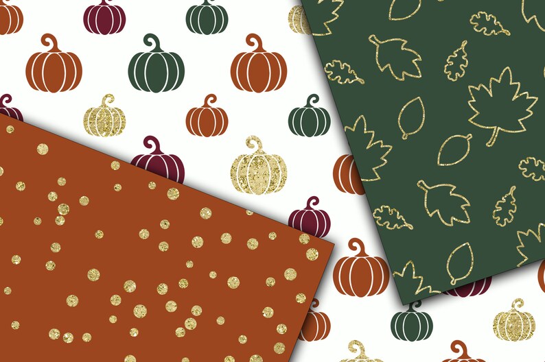Autumn Gold Digital Paper Autumn Textures and Backgrounds | Etsy