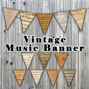 Vintage Sheet Music Printable Banner - Includes 3 Sizes - Printable ...
