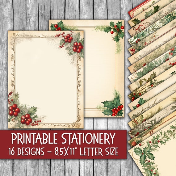 Printable Christmas Stationery Paper Free Personalized Christmas