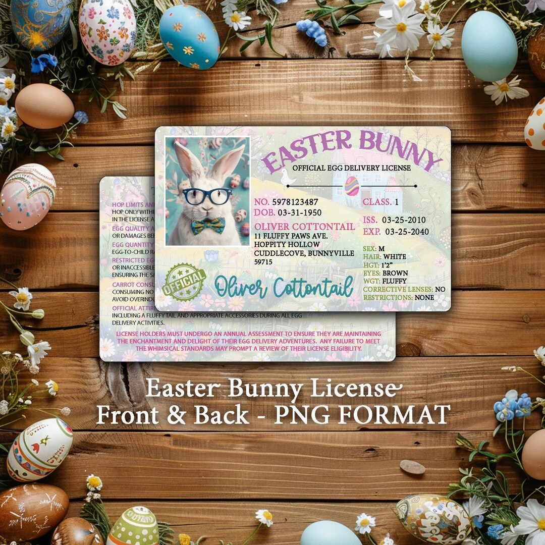 Easter Bunny License Sublimation Design Easter Bunny Egg Delivery ...