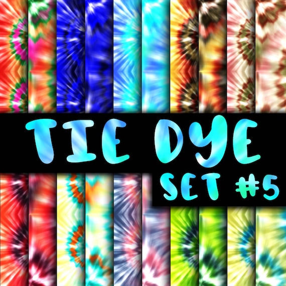 Tie Dye Digital Paper Set 5 Seamless Colorful Tie-dye | Etsy