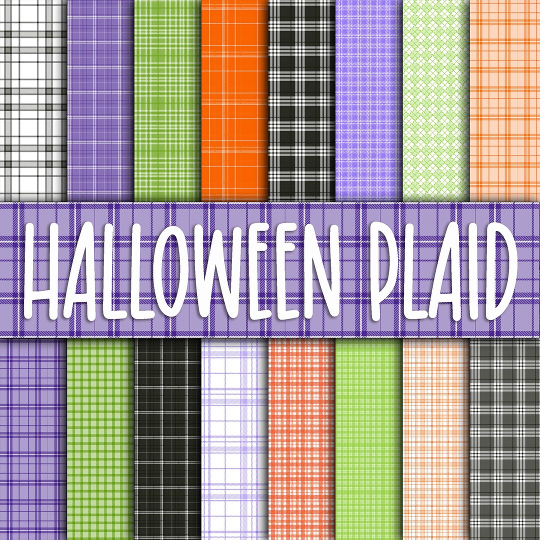 Halloween Plaid Digital Paper - Halloween Color Backgrounds - 16 ...