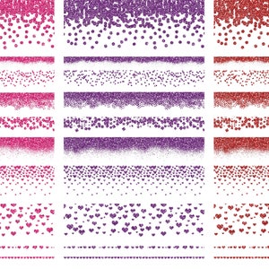 Pink, Purple and Red Valentines Day Glitter Borders Glitter Confetti ...