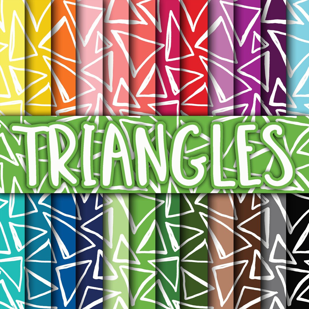 Doodle Triangles Digital Paper - Triangle Backgrounds and Textures - 24 ...
