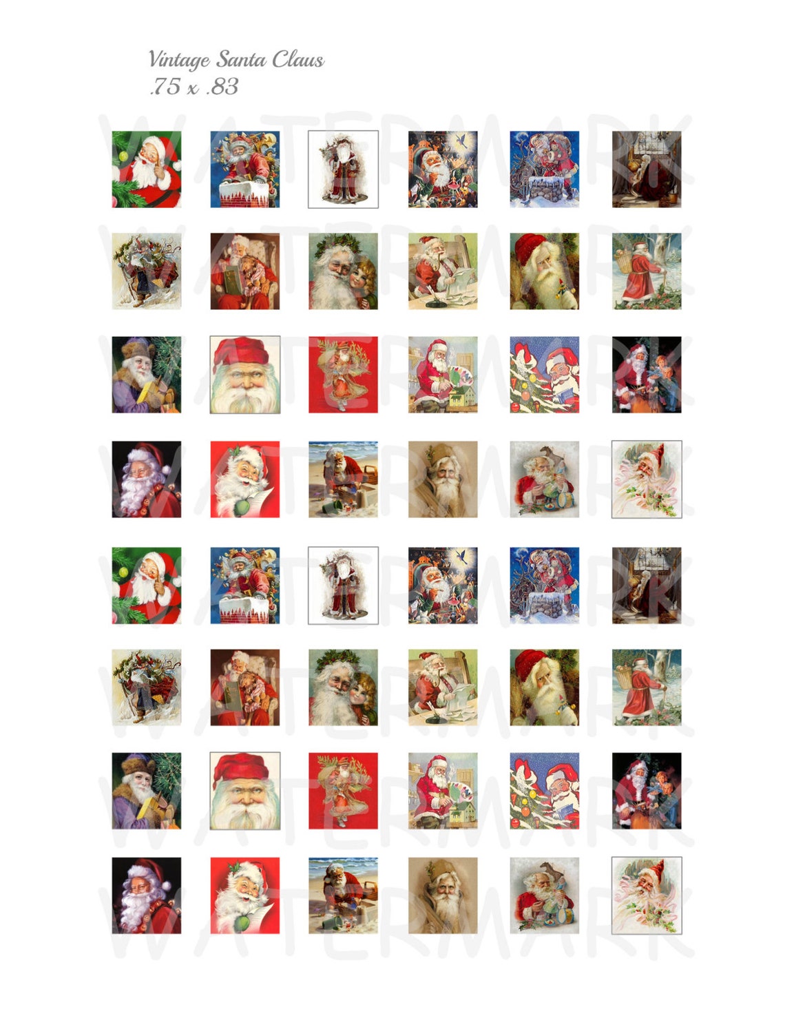 Vintage Santa Claus Digital Collage Sheet .75 X .83 - Etsy