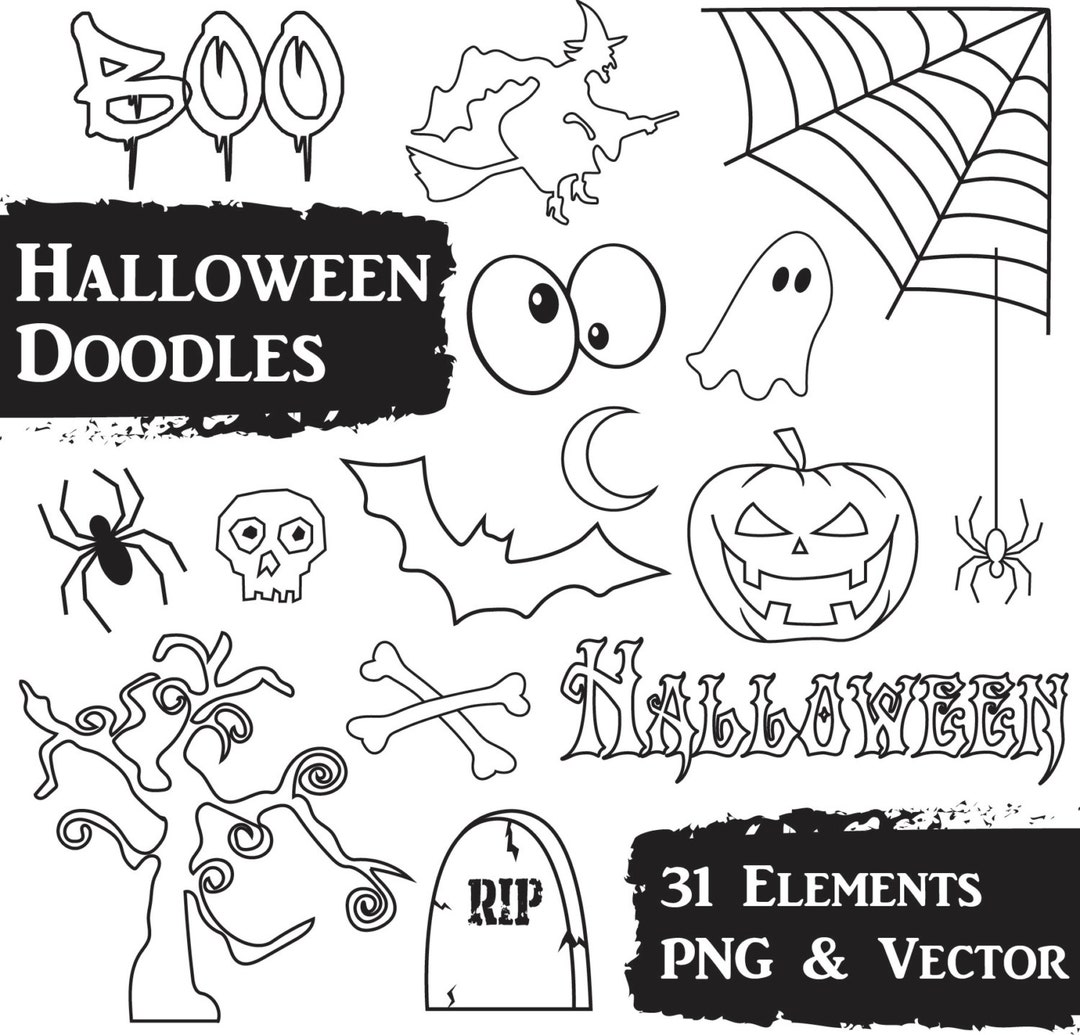 Halloween Clip Art Set - Commercial Use Vector Clipart - Includes 31 ...