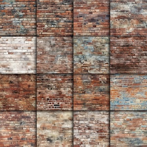Old Brick Wall SEAMLESS Patterns - Old Brick Wall Digital Paper - 16 ...