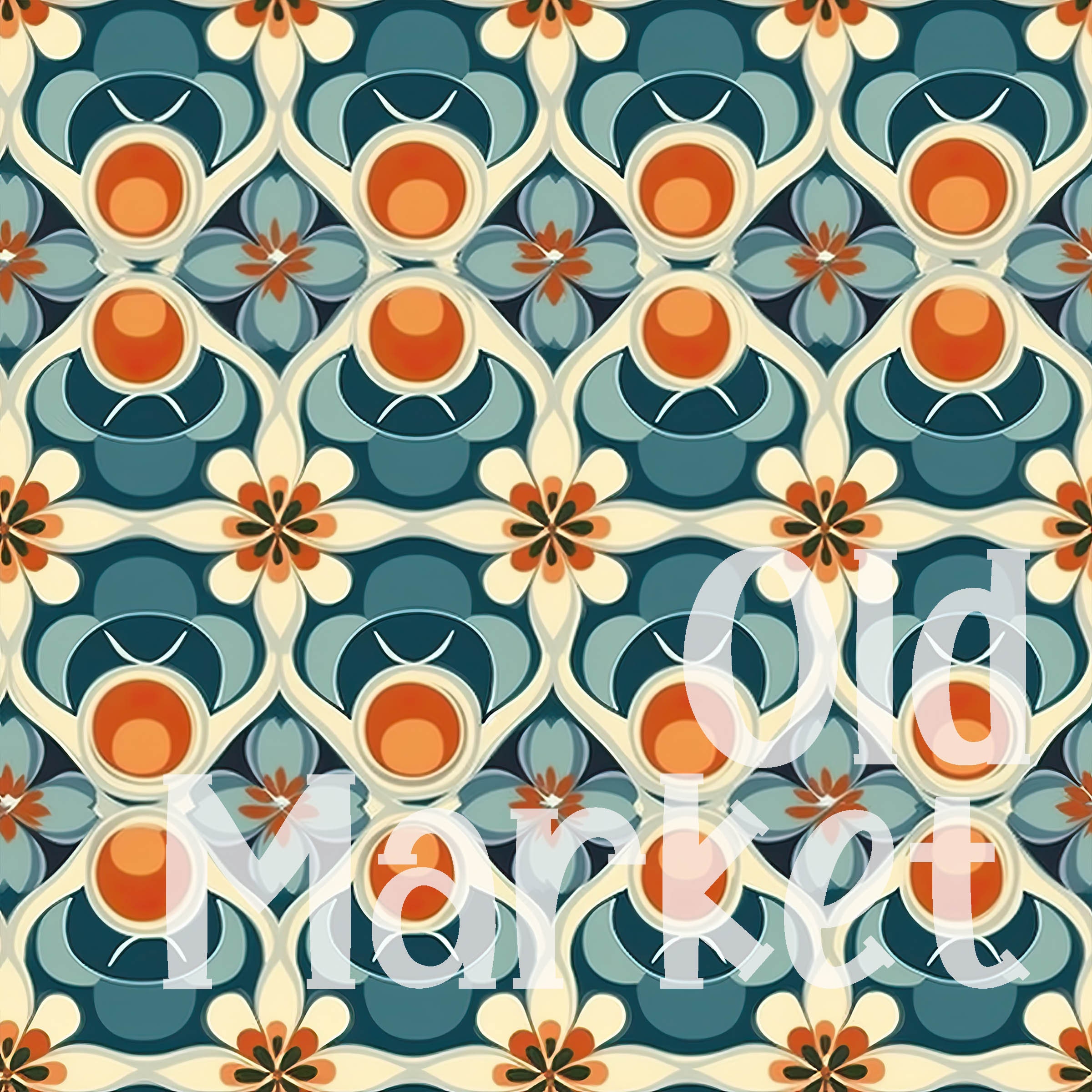 Retro Floral Wallpaper SEAMLESS Patterns - Retro Flowers Digital Paper ...