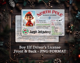 Santa License Sublimation Design - Santa Drivers License PNG File ...