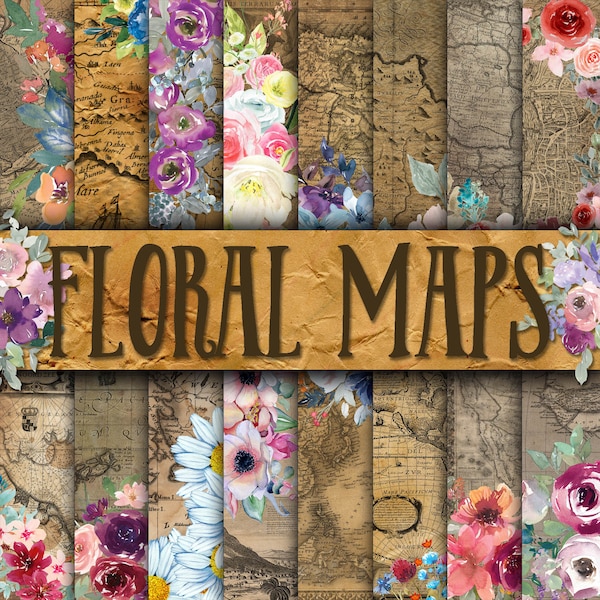 Map Flowers - Etsy