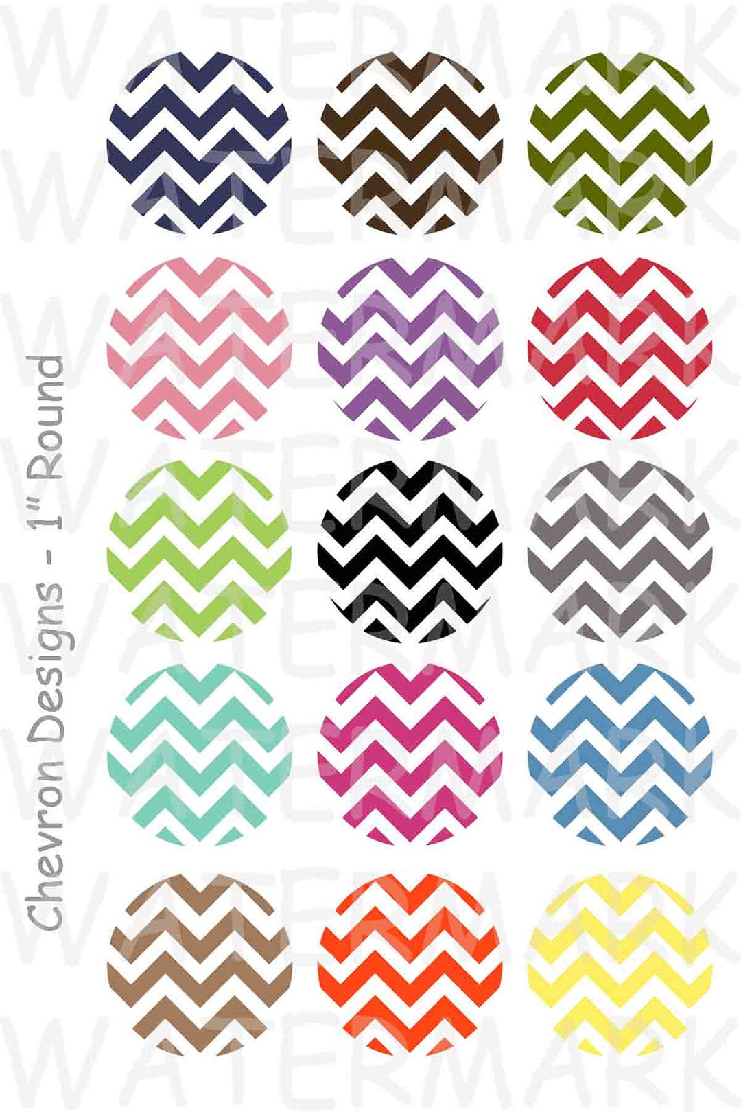 Chevron Designs - 4 X 6 Digital Collage Sheet - 1 Inch Round Circles ...