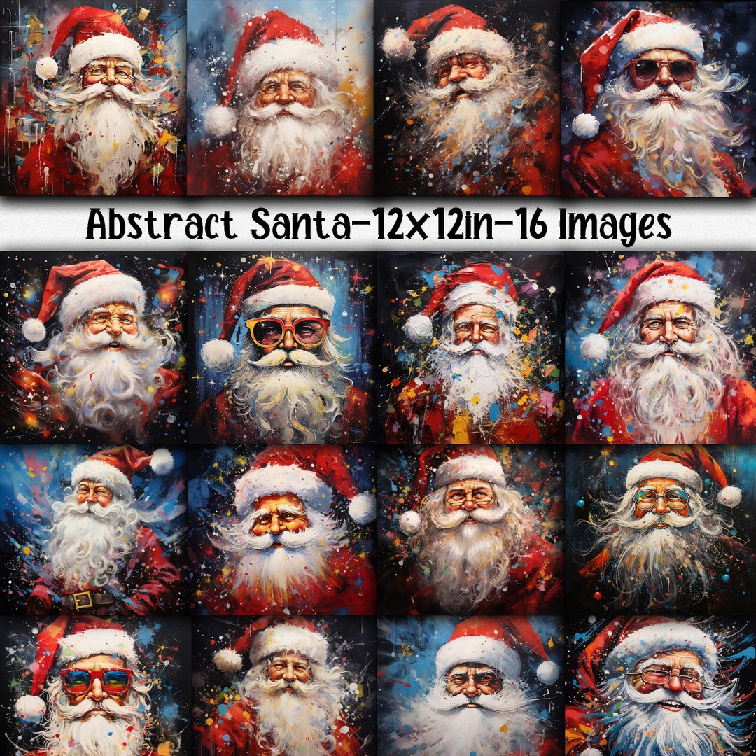 Abstract Santa Claus Digital Papers - Christmas Santa Backgrounds - 16 ...
