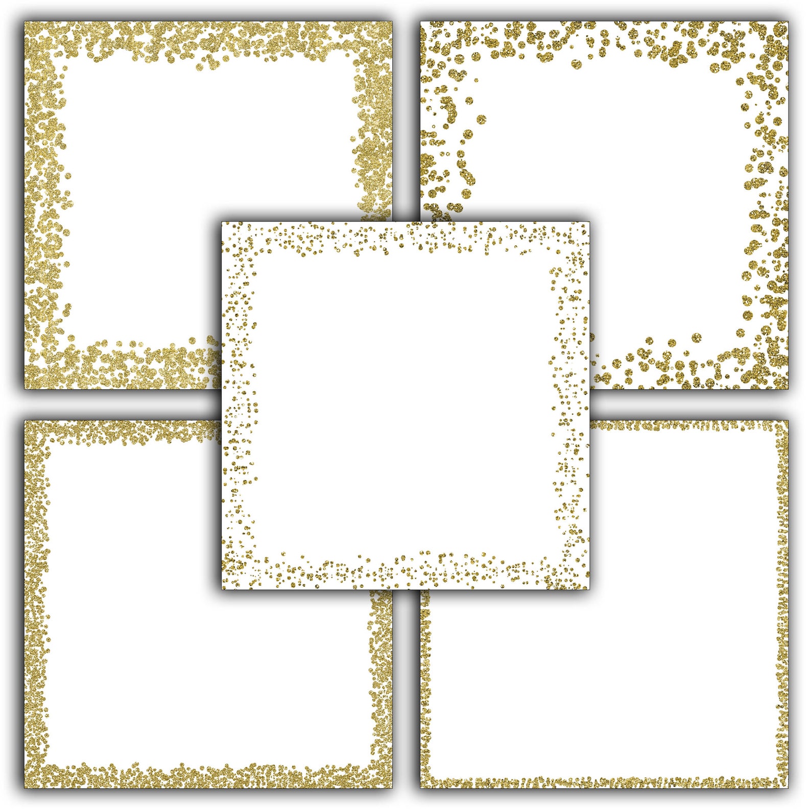 Gold Glitter Borders Digital Paper Glitter Textures | Etsy