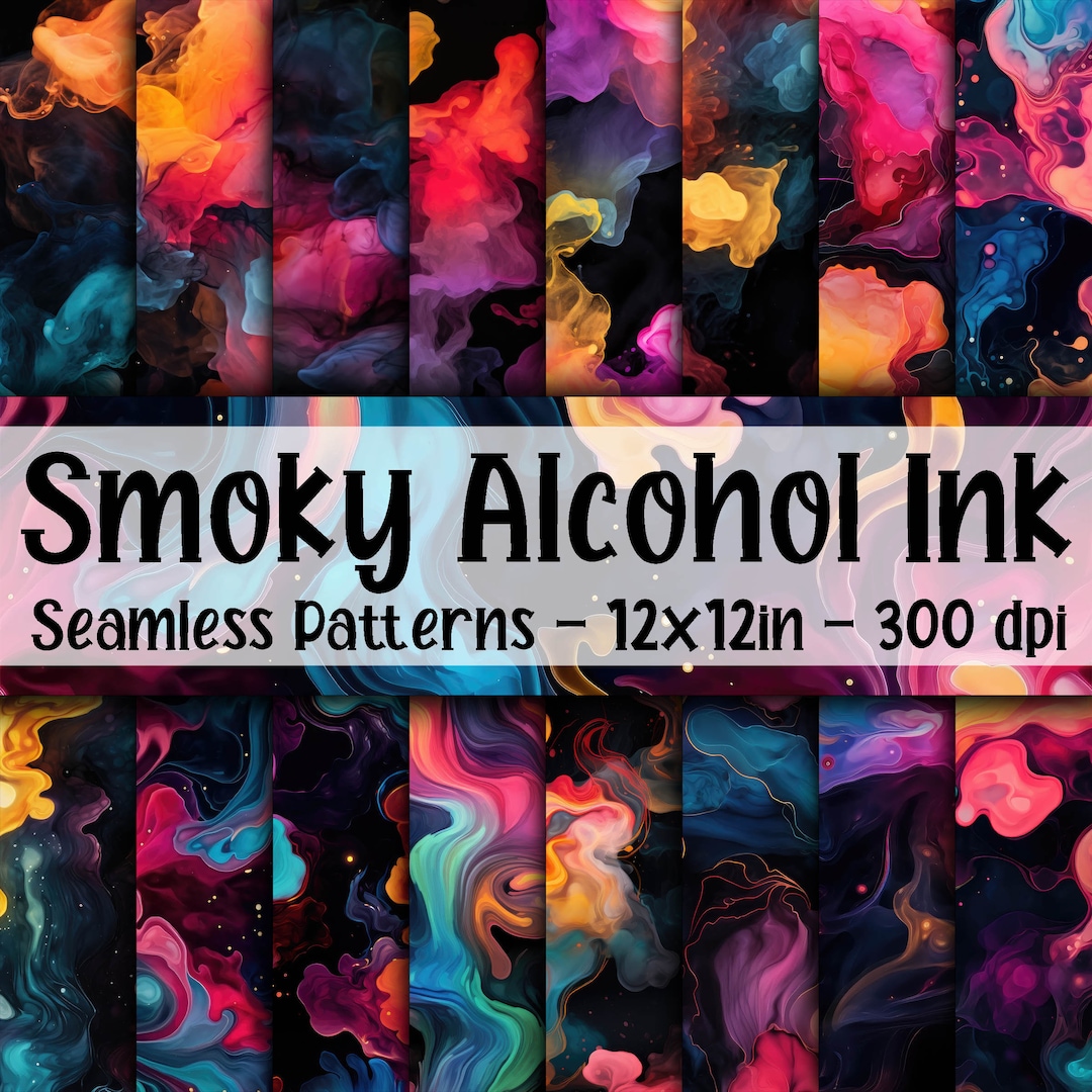 Smoky Alcohol Ink SEAMLESS Patterns - Alcohol Ink Digital Paper - 16 ...