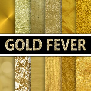 Gold Digital Paper - Gold Textures - Gold Backgrounds - 12 Designs ...