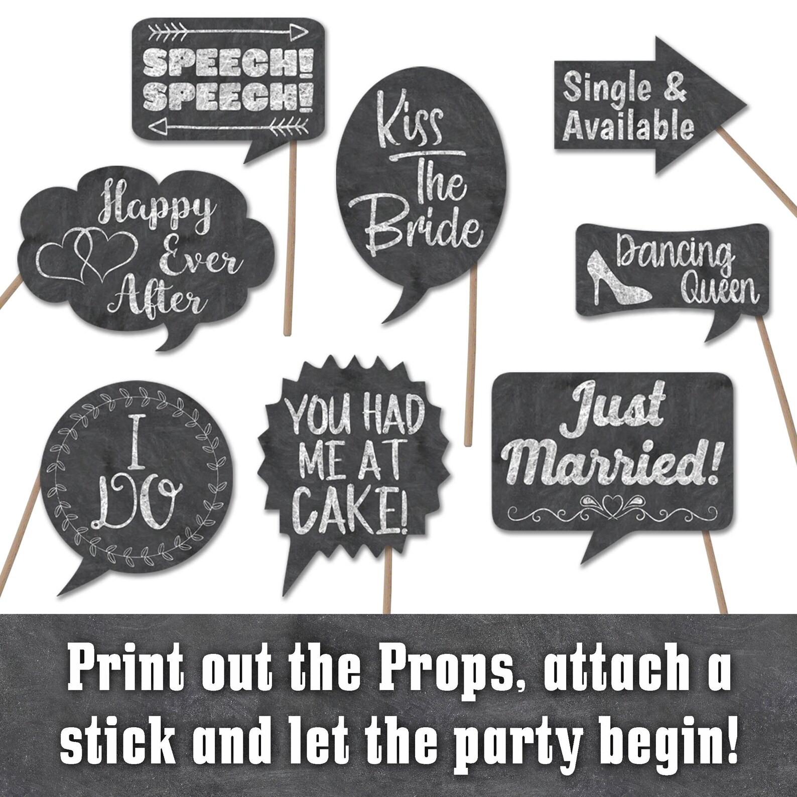 Wedding Photo Booth Prop Signs and Decorations Chalkboard - Etsy