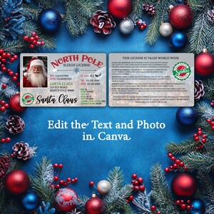 EDITABLE Santa License Sublimation Design - Edit in CANVA - Santa ...