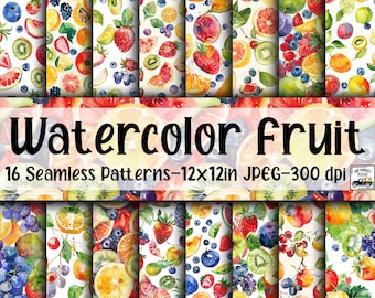 Mixed Fruit Digital Paper - SEAMLESS - Fruit Patterns - Mixed Fruit ...
