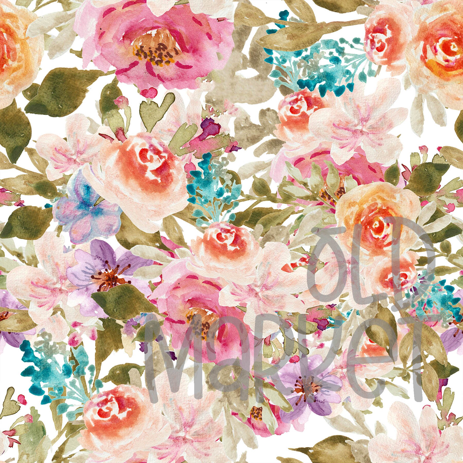 Floral Medley Digital Paper SEAMLESS Watercolor Flower - Etsy