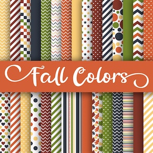 Fall Colors Digital Paper - Bright Autumn Colors Digital Paper Pack ...