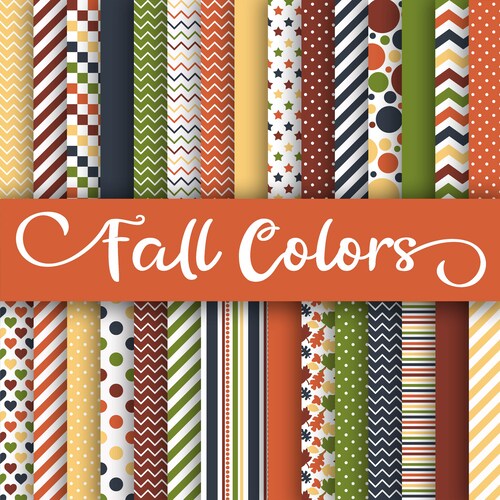 Fall Colors Digital Paper Bright Autumn Colors Digital Paper - Etsy