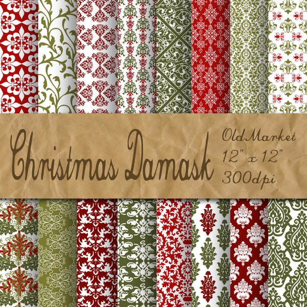 Damask Digital Paper - Etsy