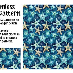 Starfish SEAMLESS Patterns - Watercolor Starfish Digital Paper - 16 ...