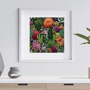 Embroidery Cactus SEAMLESS Digital Paper - Cactus Digital Paper - 16 ...