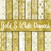 Grungy Gold and White Damask Digital Paper - Damask Textures and ...