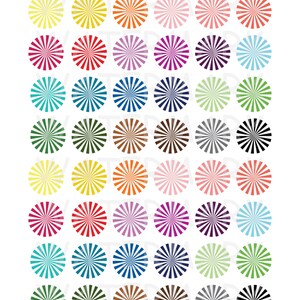 Sunburst Colors - Digital Collage Sheet - 1 Inch Round Circles ...