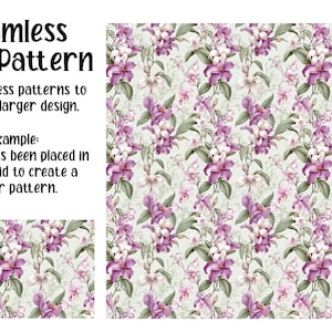 Delicate Orchids SEAMLESS Patterns - Purple Orchids Digital Paper - 16 ...