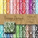 Vintage Damask Digital Paper - Colorful Damask Backgrounds - 24 Colors ...