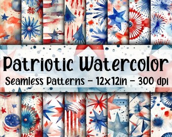 4th of July Digital Paper Pack USA Confetti Patriotic - Etsy
