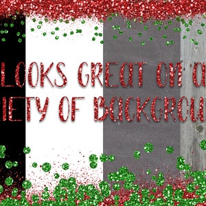 Christmas Glitter Frames and Borders PNG Overlay Clipart Bundle ...
