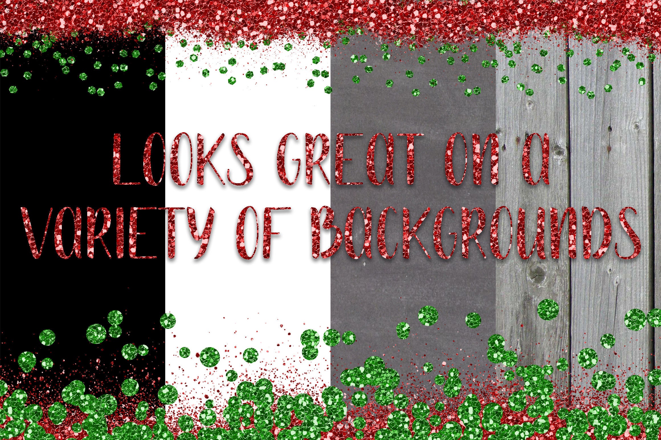 Christmas Glitter Frames and Borders PNG Overlay Clipart Bundle ...