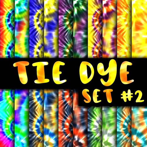 Tie Dye Digital Paper Set 1 Seamless Colorful Tie-dye - Etsy