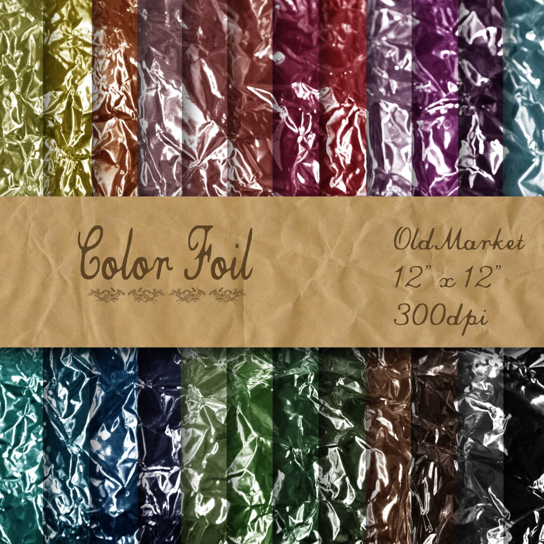Color Foil Digital Paper - Colorful Foil Textures and Backgrounds - 24 ...