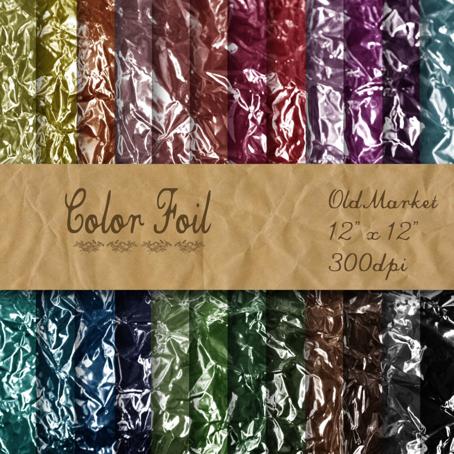 Color Foil Digital Paper Colorful Foil Textures and | Etsy
