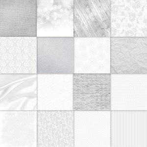 Shades of White Digital Paper - Wedding Backgrounds - White Wedding Textures - 16 Designs - 12in ...