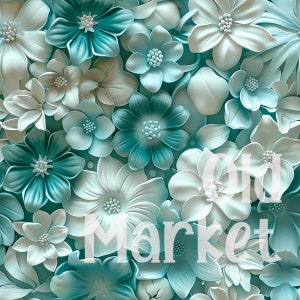 3d Flower Medley - 3d Flower Digital Papers - 16 Designs - 12x12in ...